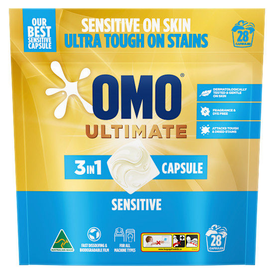 OMO Ultimate Sensitive 3 in 1 Laundry Capsules | Omo