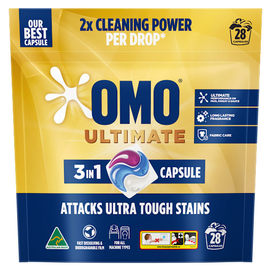 OMO Ultimate 3 in 1 Laundry Capsules | Omo